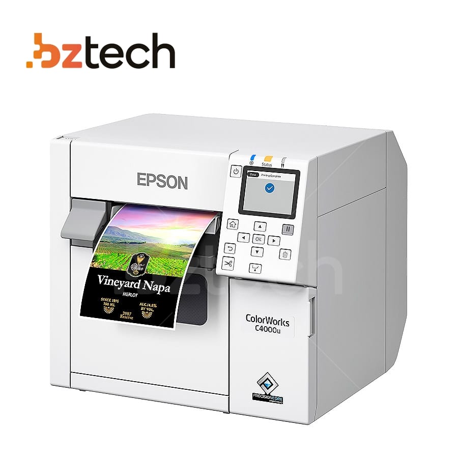Impressora de Etiquetas Colorida Epson ColorWorks C4000 1200dpi - USB e ...