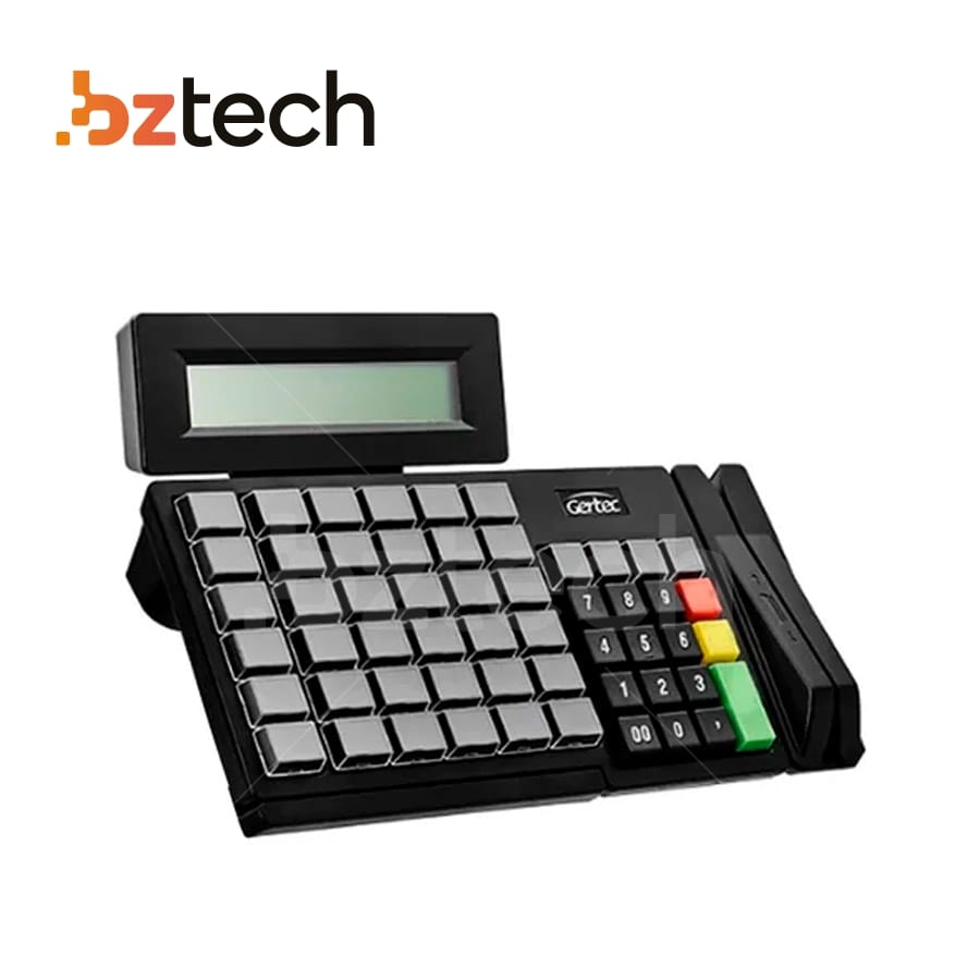 Teclado PDV Gertec TEC 55 Teclas com Display e Leitor de Cartão Magnético (Trilha 2 e 3) - USB ...