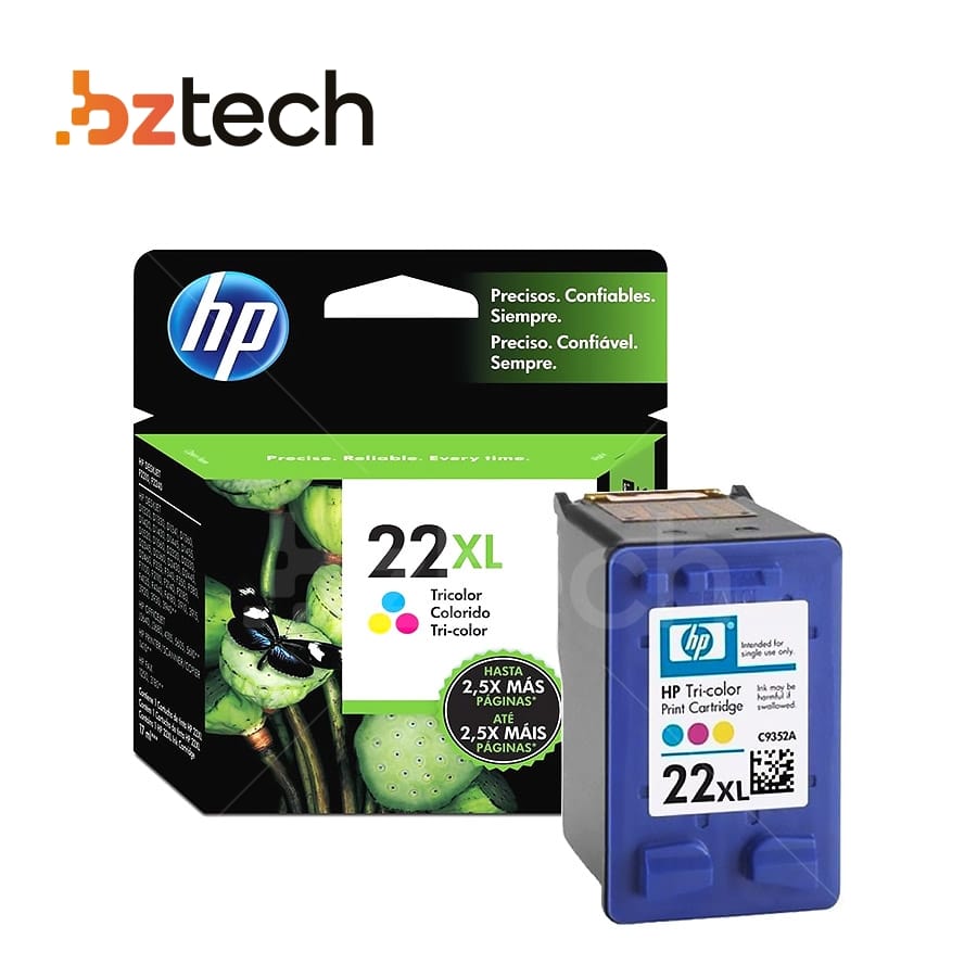 Cartucho de Tinta Original HP Colorido 22XL - 17ml (415 Impressões ...
