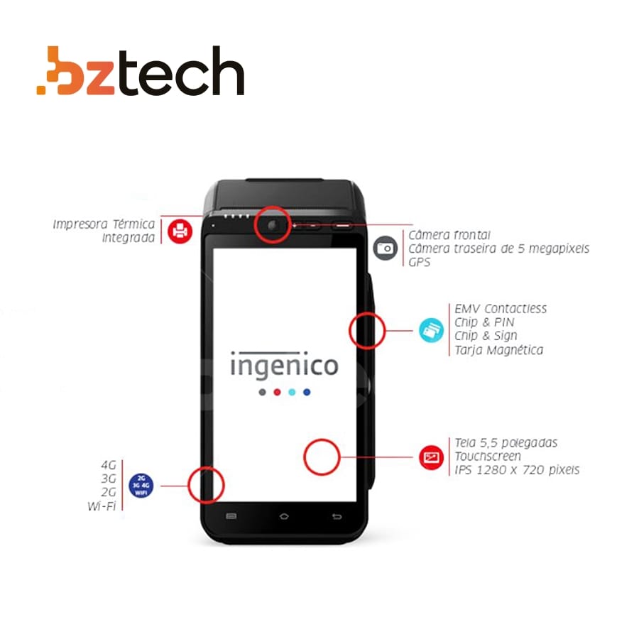 Pin Pad POS Ingenico APOS A8 USB - Android (Versão Desenvolvimento) | Bz Tech