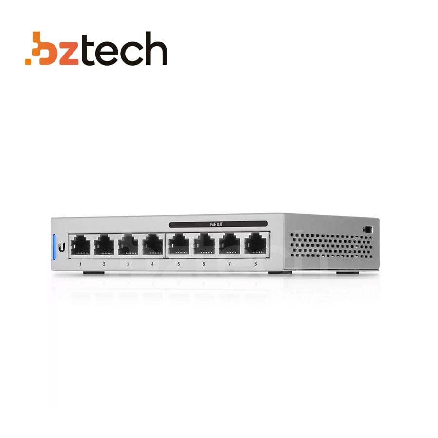 Switch Ubiquiti UniFi US-8-60W Não Gerenciável - 8 Portas Gigabit + 4 ...